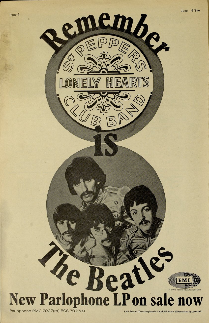 An Amazing advert for Sgt. Pepper I found on the International Times ...